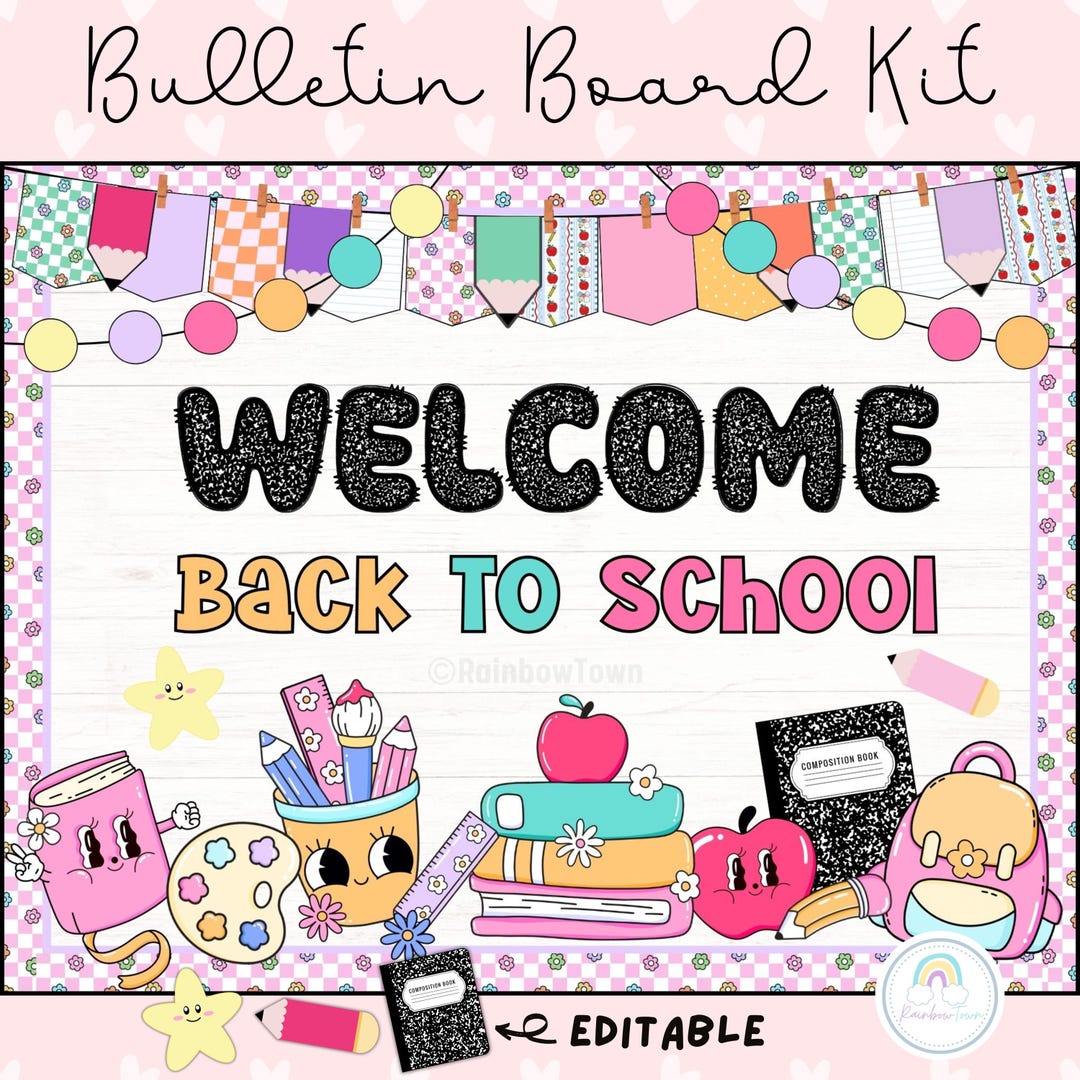 Back to School Bulletin Board Kit Door Decor Composition Notebook ...