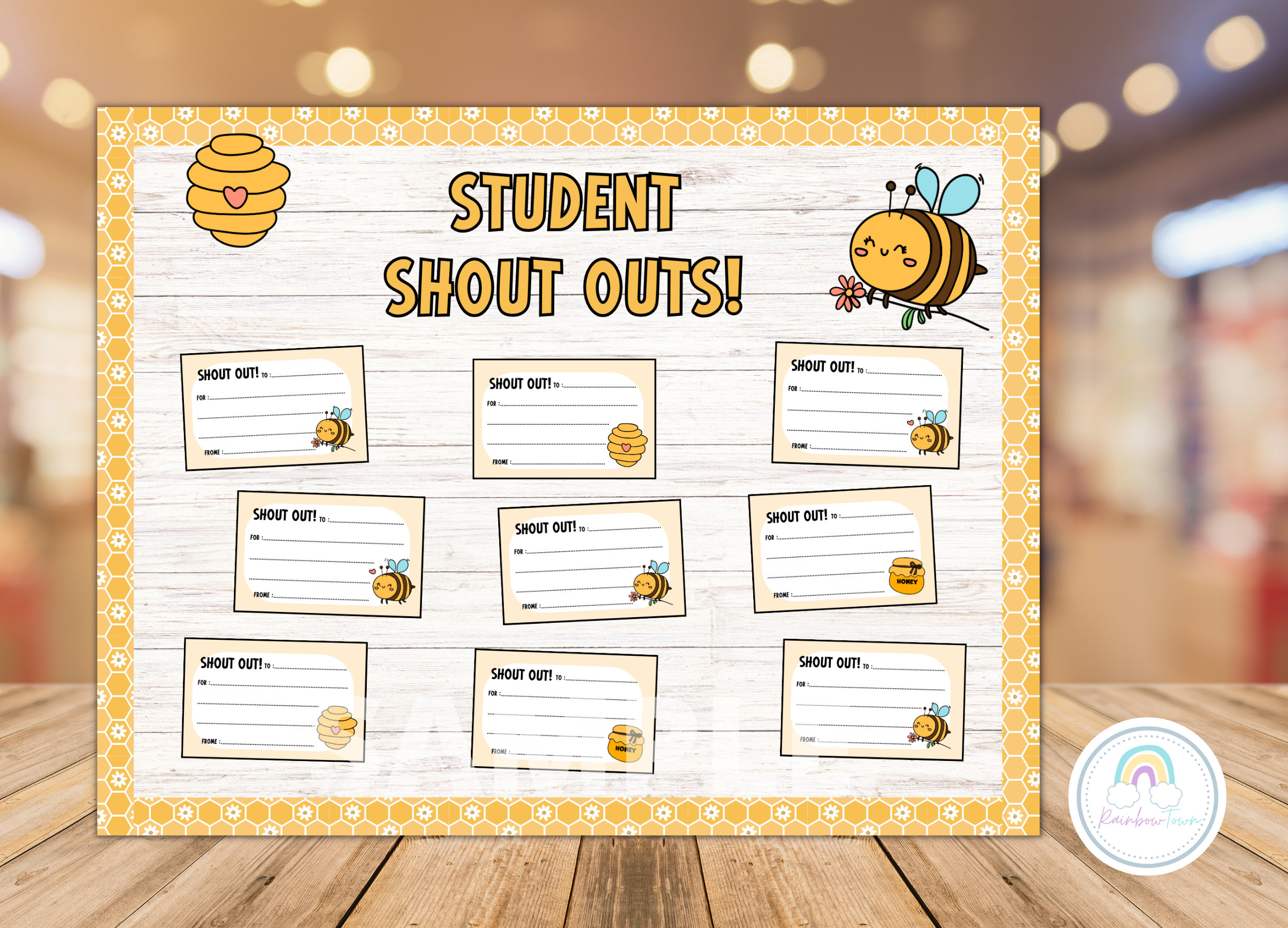Bee Shout Out Bulletin Board Kit: Student Appreciation Cards (printable ...