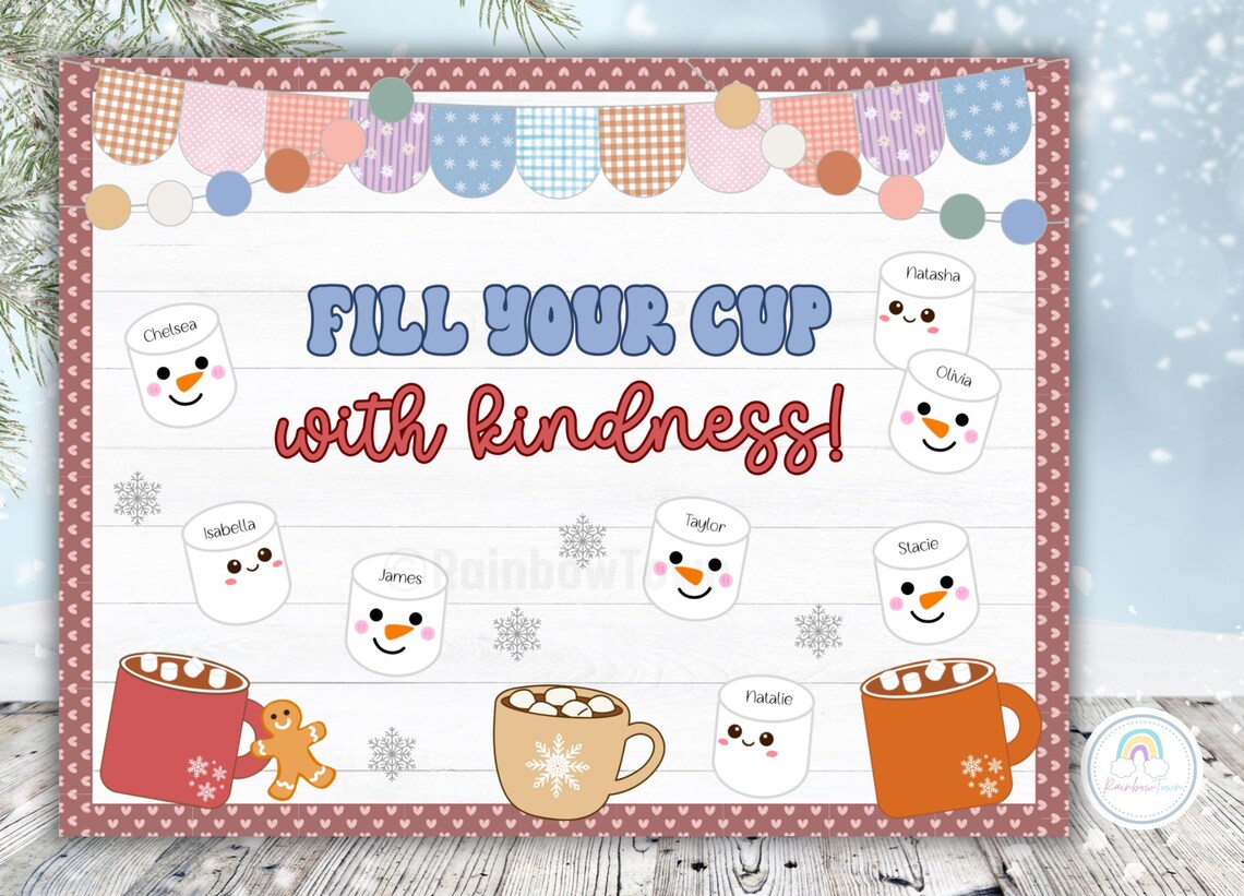 Winter Bulletin Board Kit Hot Cocoa Classroom Decorations Printable ...