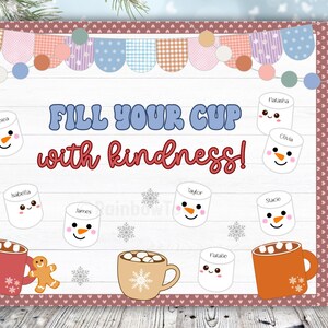 Winter Bulletin Board Kit Hot Cocoa Classroom Decorations Printable ...