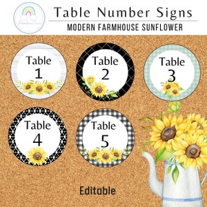 Modern Farmhouse Sunflower Classroom Decor Bundle Printable & Editable ...