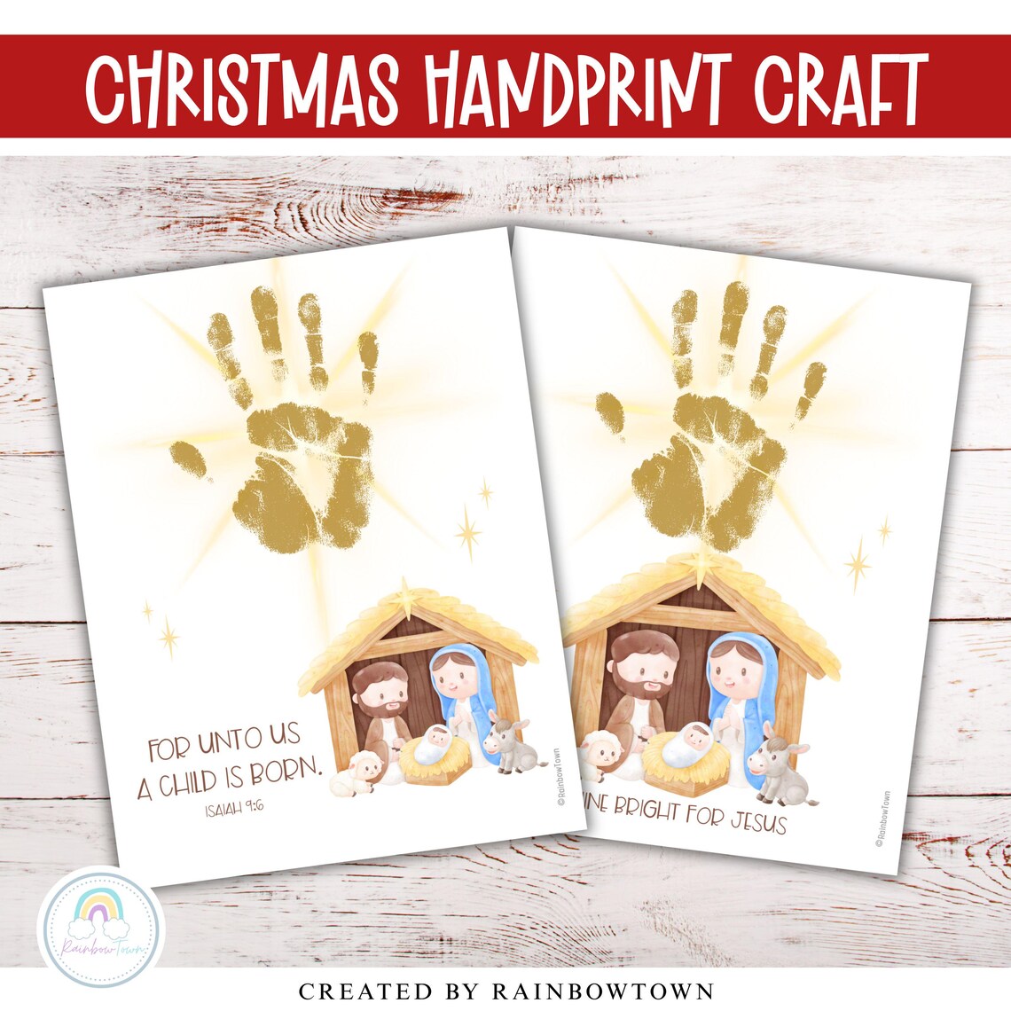 Nativity Christmas Handprint Craft Sunday School Activity Printable - Etsy