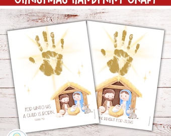 Christmas Handprint Craft Sunday School Toddler Preschool Activity ...