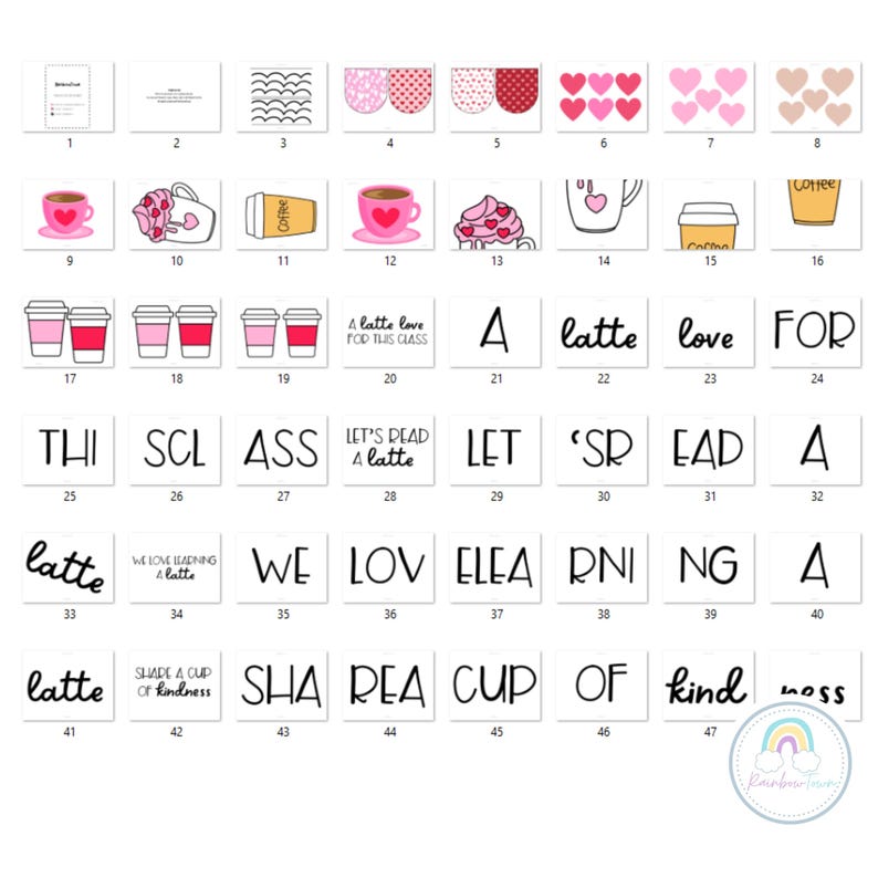 Valentine's Day Bulletin Board Kit Latte Love Classroom Door Decor ...