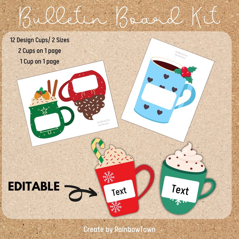 Christmas Bulletin Board Kit A Cup of Kindness Classroom Decor ...