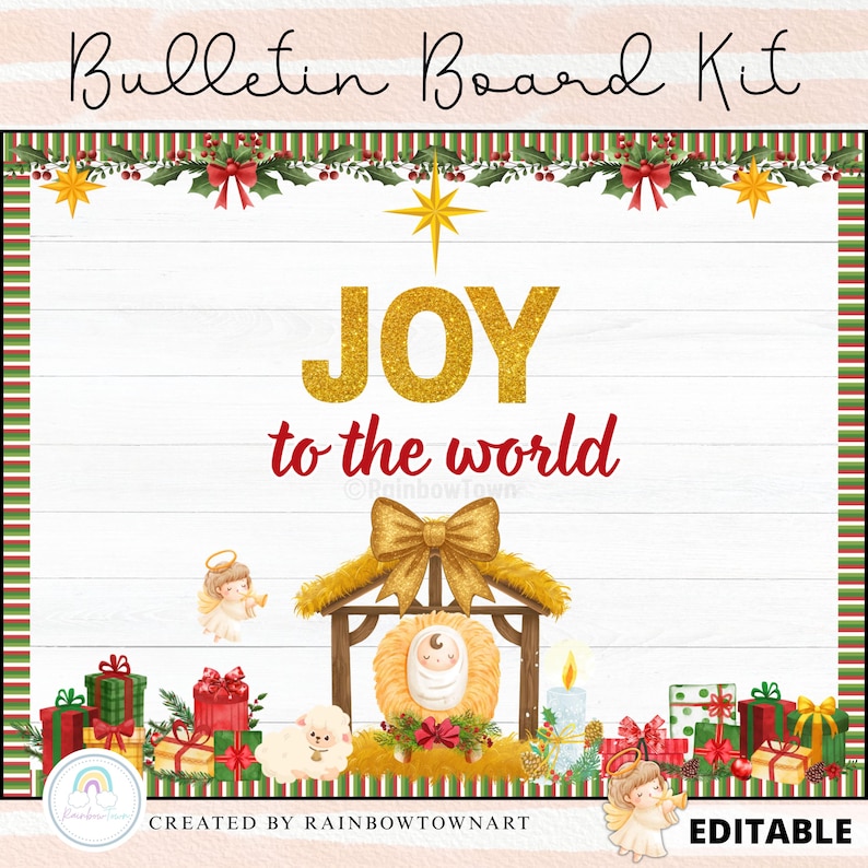 Christmas Bulletin Board Kit Nativity Scene Classroom Decorations ...