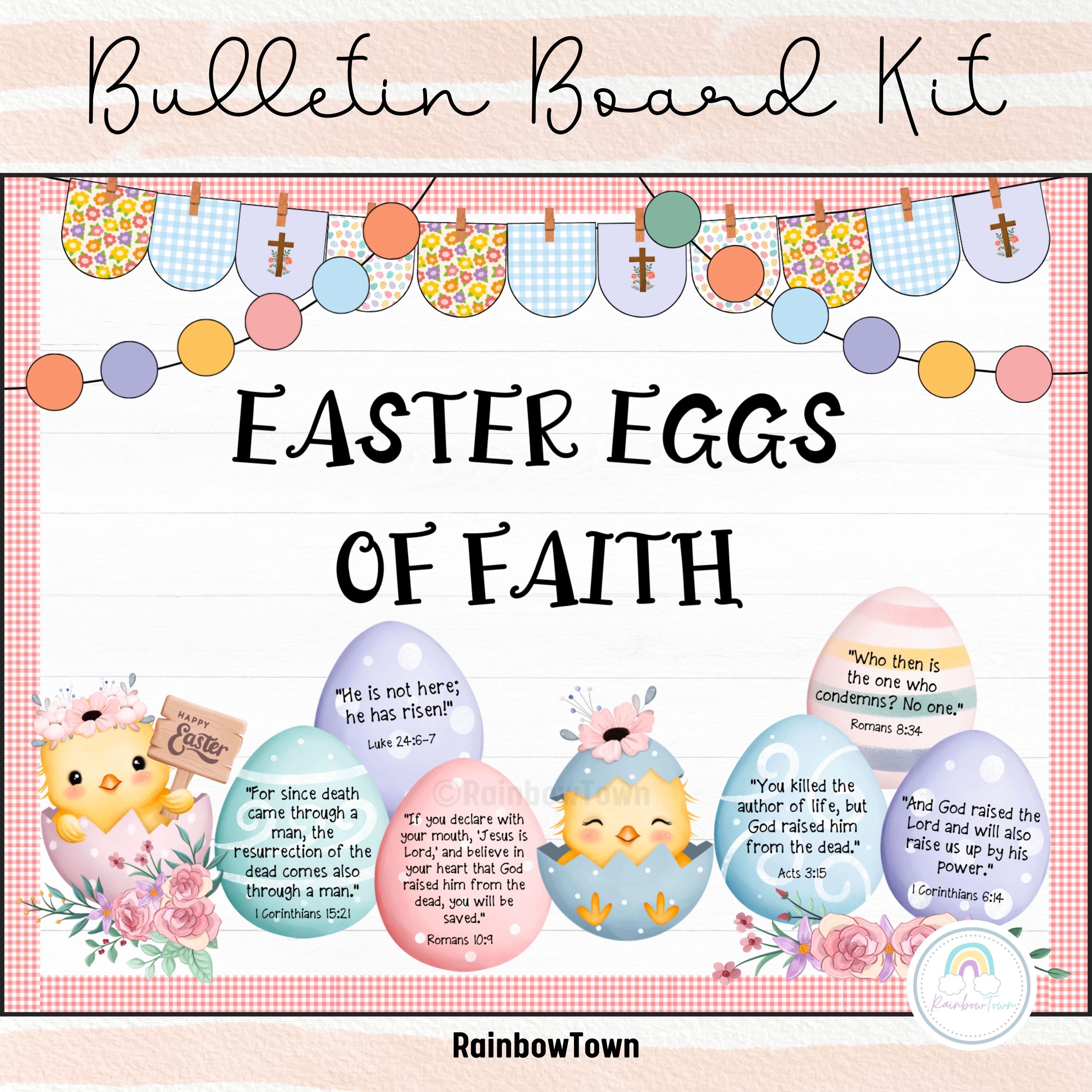 Easter Bulletin Board Kit Bible Verse Christian Classroom Decor ...