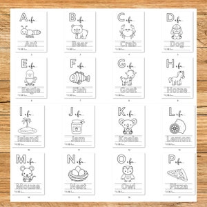 Baby's First ABC Book Printable Alphabet Coloring Book Baby Shower ...