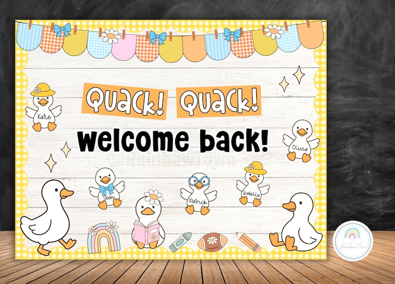 Back to School Bulletin Board Duck & Goose Classroom Decor Editable - Etsy