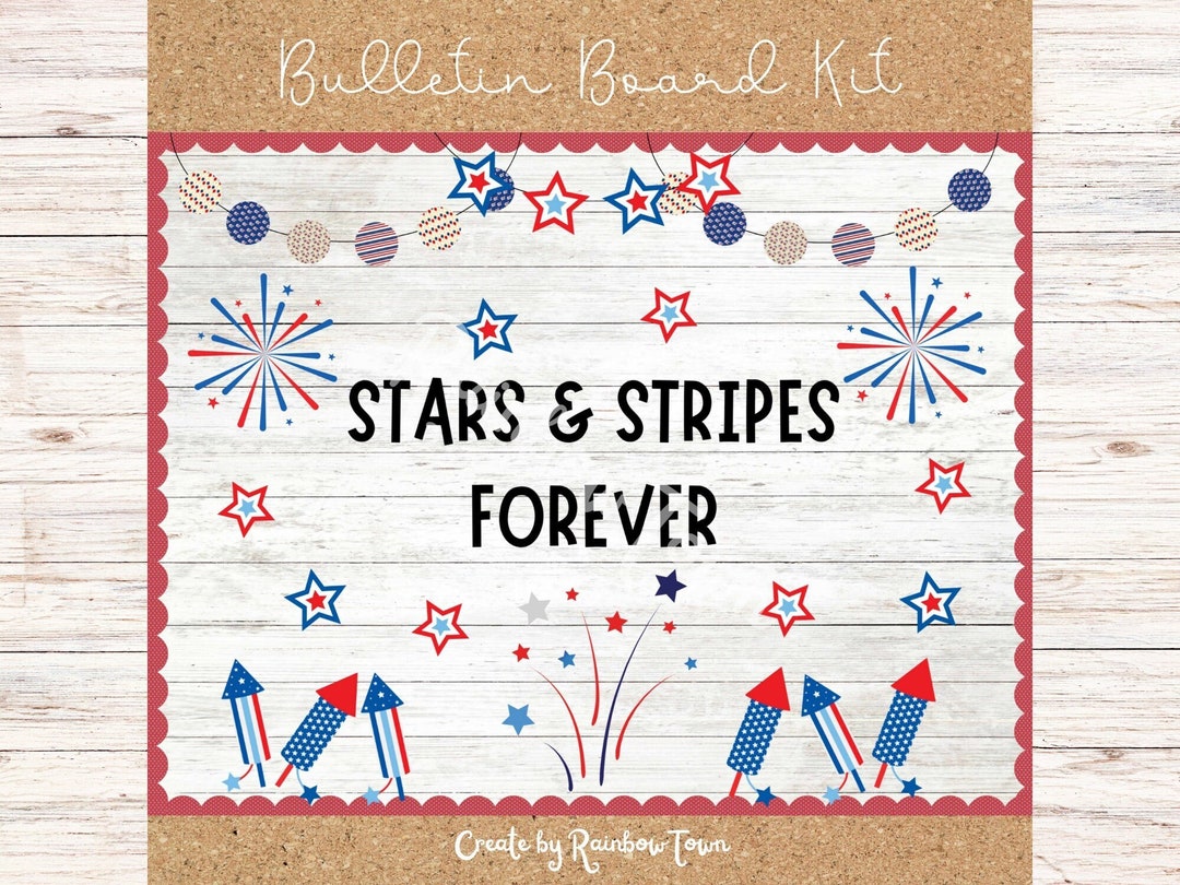 Fireworks July 4th Patriotic Bulletin Board Classroom Decor - Etsy