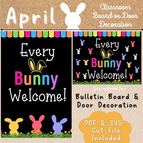 Every Bunny Welcome Easter Spring Bulletin Board Classroom - Etsy