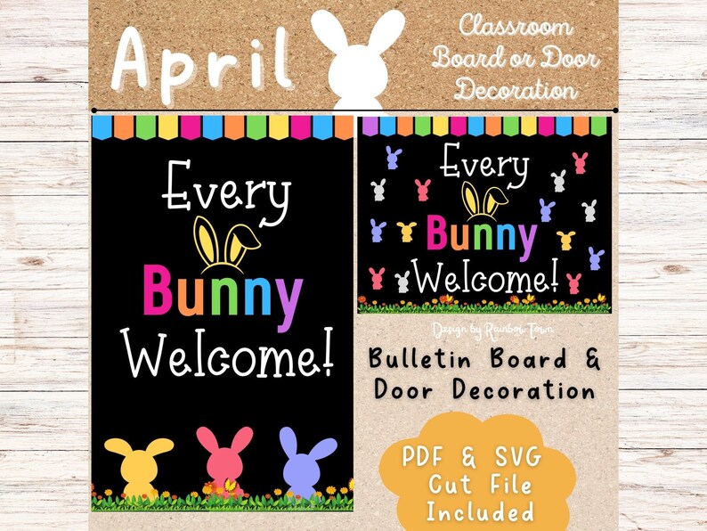 Every Bunny Welcome Easter Spring Bulletin Board Classroom Display Door ...