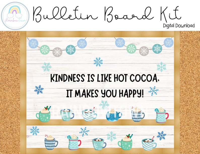 Winter Bulletin Board Kit Kindness Mug Classroom Door Decor Printable ...