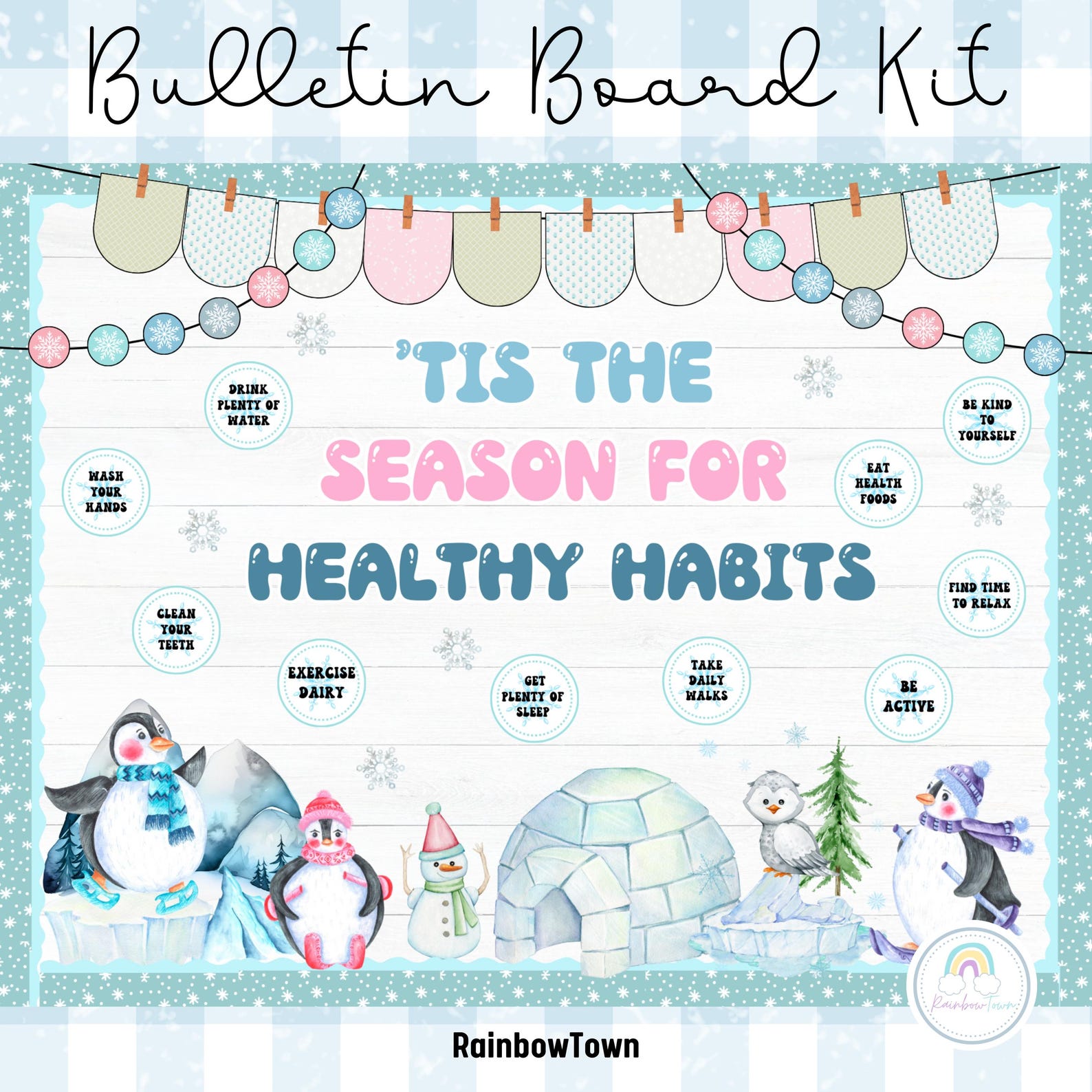 Winter Healthy Habits Bulletin Board Kit School Nurse Classroom ...