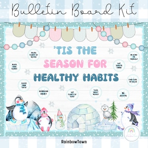 Winter Healthy Habits Bulletin Board Kit School Nurse Classroom ...