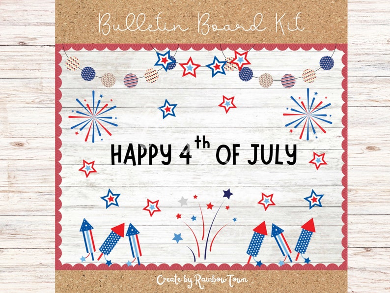 Fireworks July 4th Patriotic Bulletin Board Classroom Decor - Etsy
