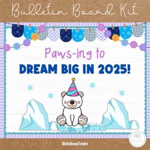 New Year Bulletin Board Winter Bulletin Board New Year Resolution Goal ...