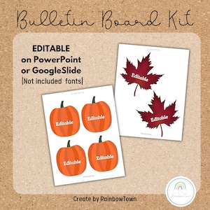 Fall Leaves Bulletin Board Kit Autumn Classroom Decorations Printable ...