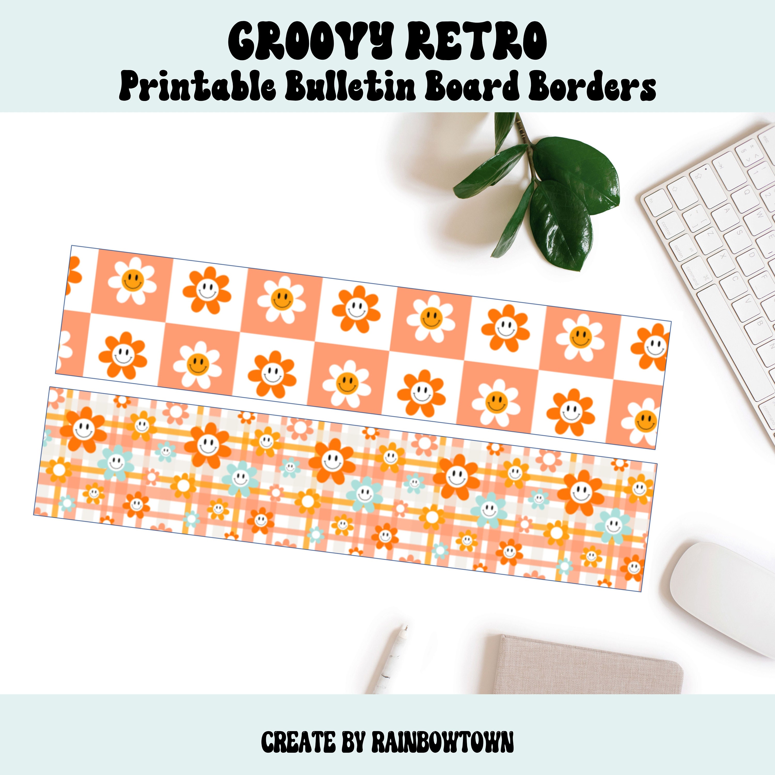 Groovy Bulletin Board Border Printable Groovy Retro Classroom - Etsy