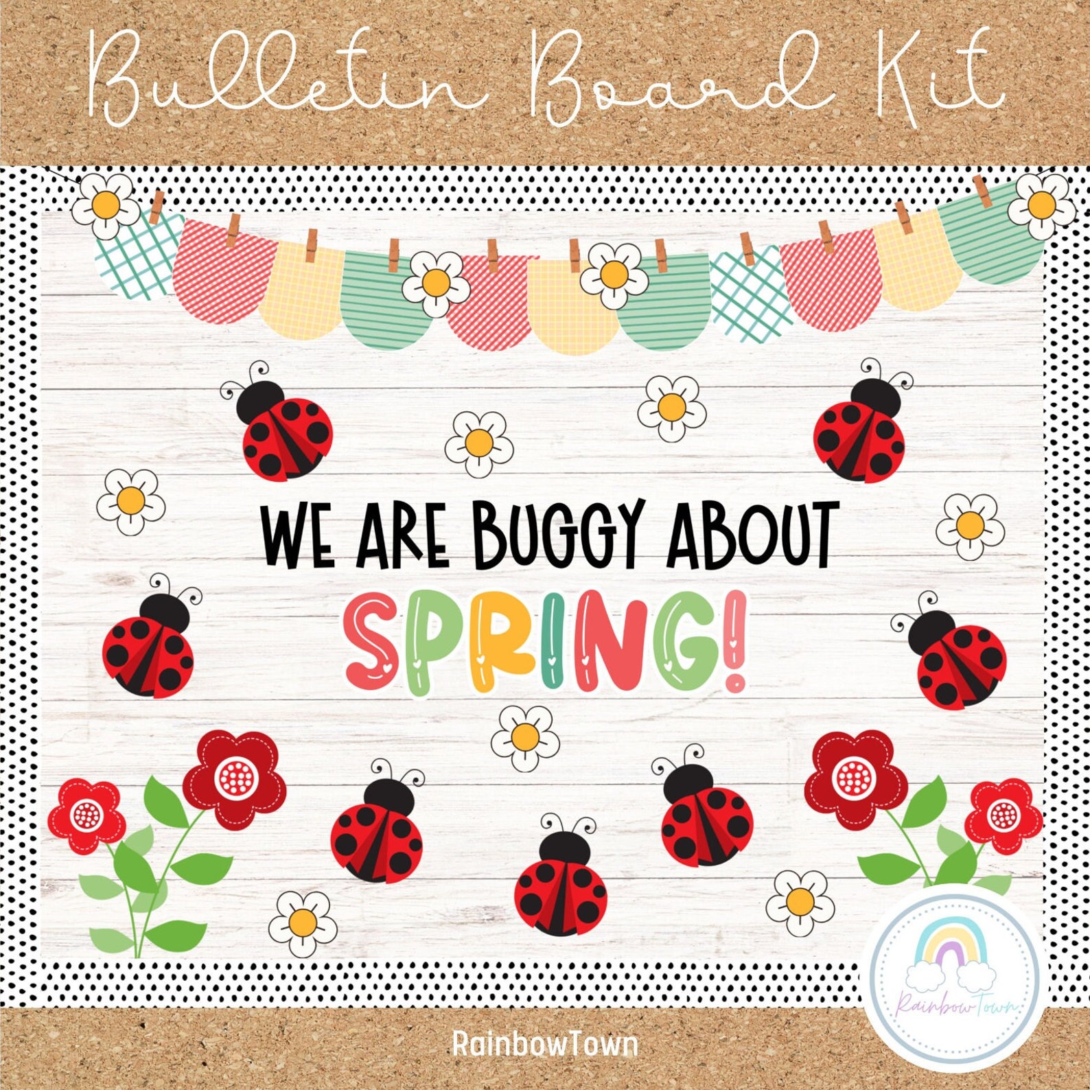 Spring Bulletin Board Kit Kindness Lady Bugs Classroom Decor Printable ...