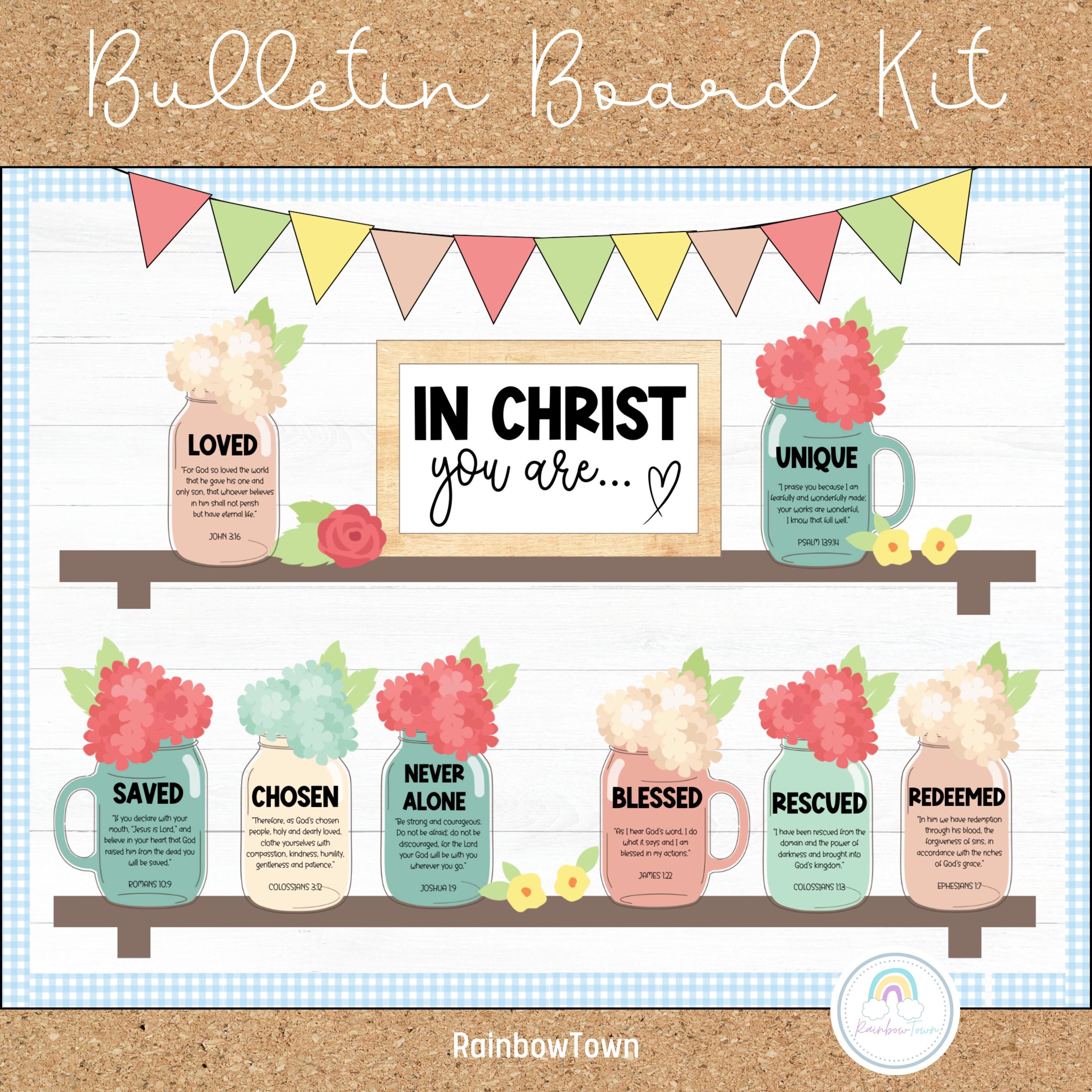 Spring Bulletin Board Kit Christian Classroom Decor Printable - Etsy