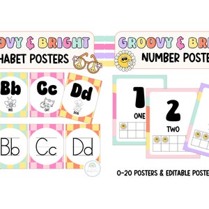 Groovy Bright Classroom Decor Bundle Printable Pastel Theme - Etsy