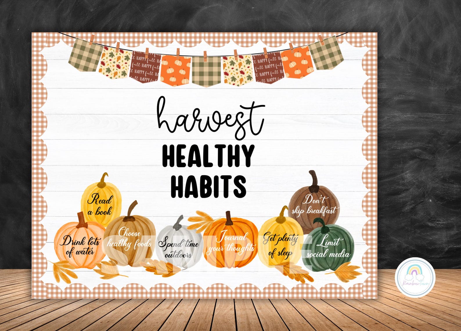 Fall Healthy Habits Bulletin Board Kit - School Nurse Health Office ...