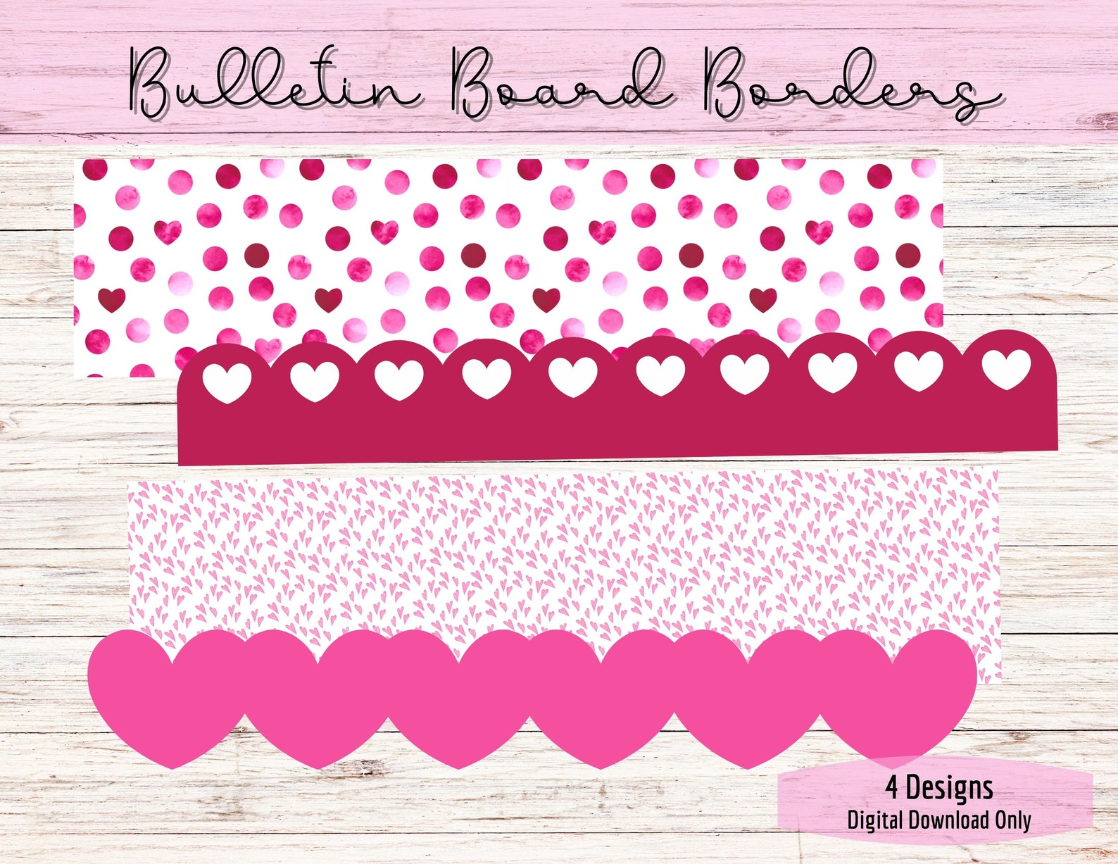 Valentines Day Bulletin Board Border Printable Bulletine Board - Etsy