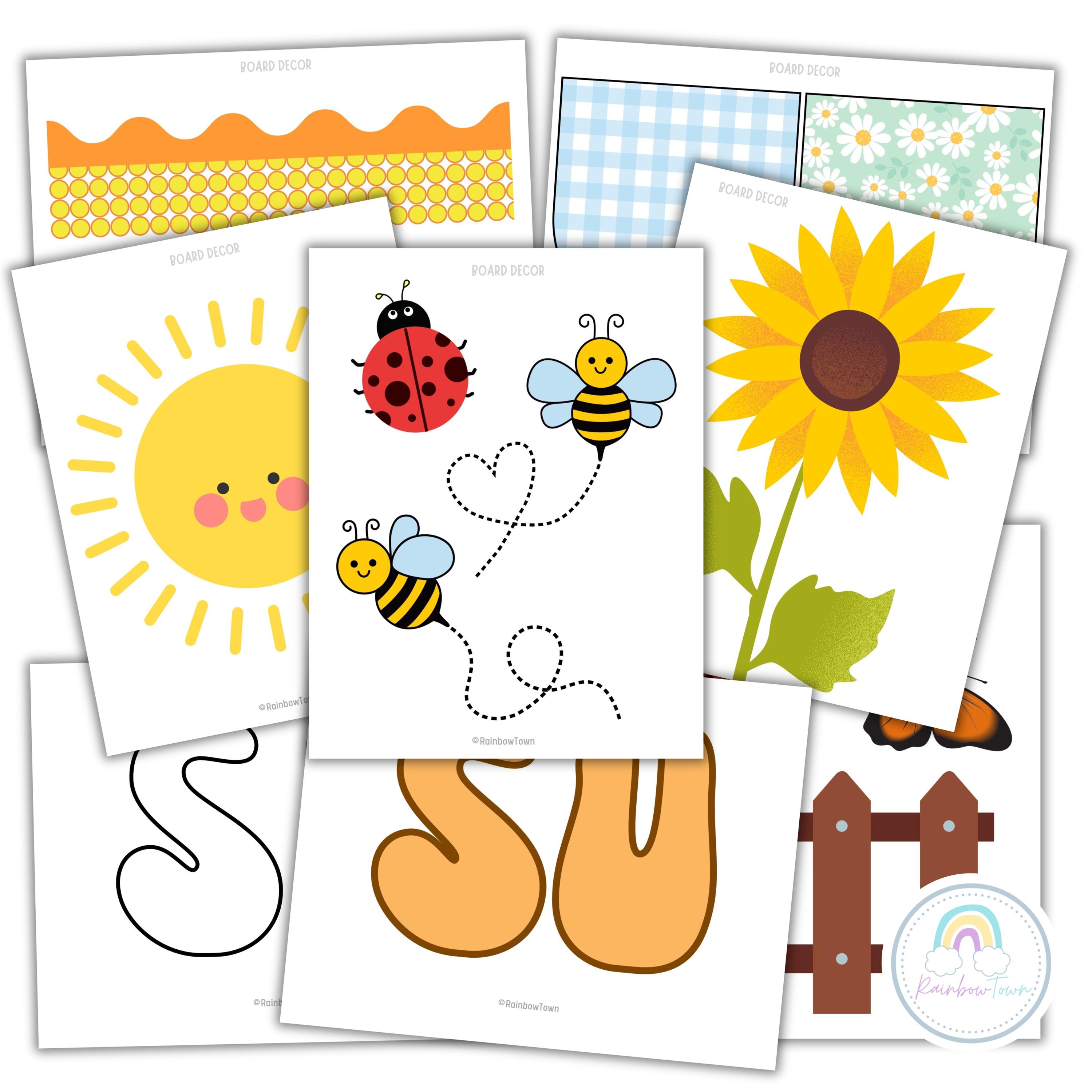 Spring Bulletin Board Kit Sunflower Classroom Decor Printable - Etsy