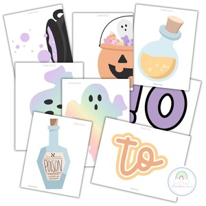 Halloween Bulletin Board Kit Groovy Pastel Classroom Decor Printable ...