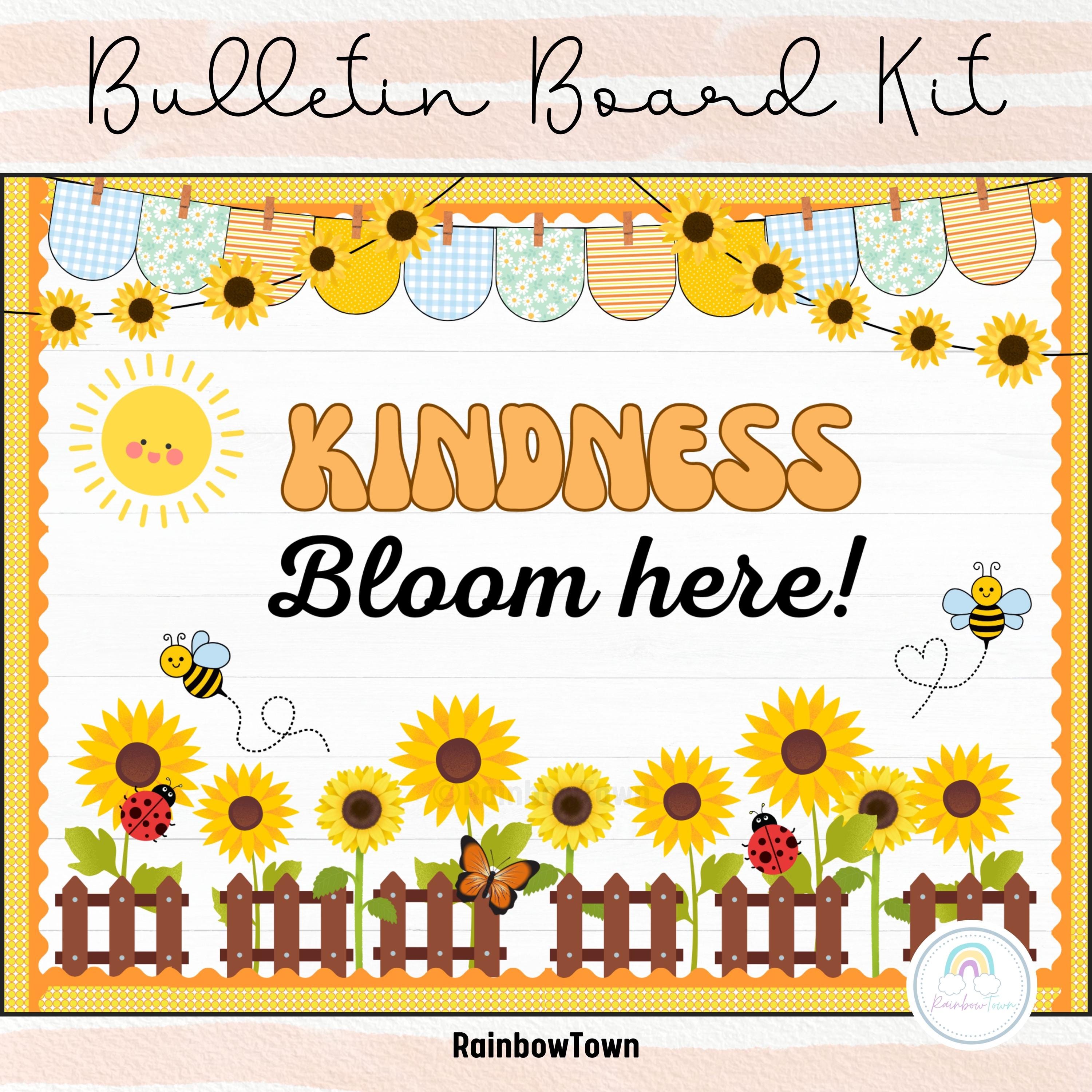 Spring Bulletin Board Kit Sunflower Classroom Decor Printable - Etsy