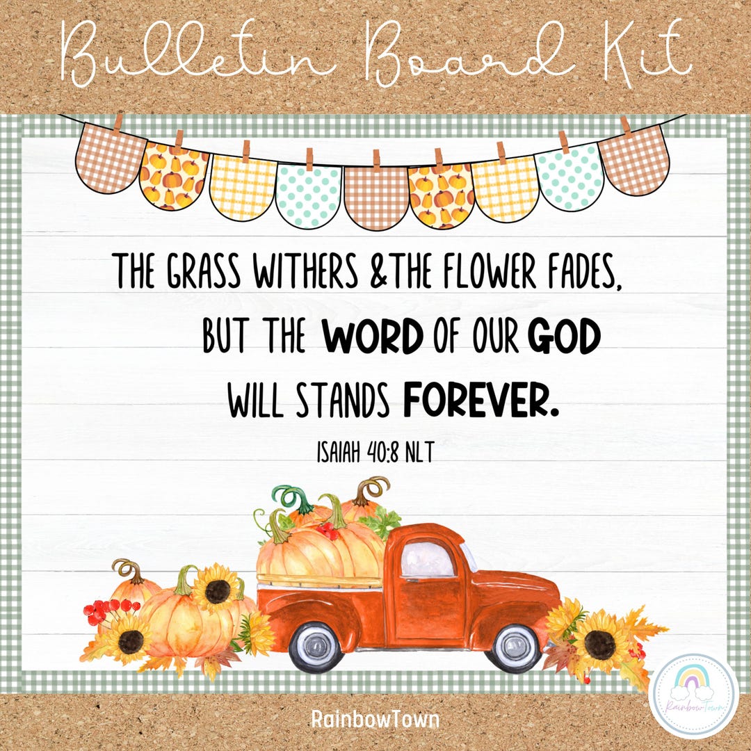 Fall Thanksgiving Bulletin Board | Christian Bible Verses Classroom ...
