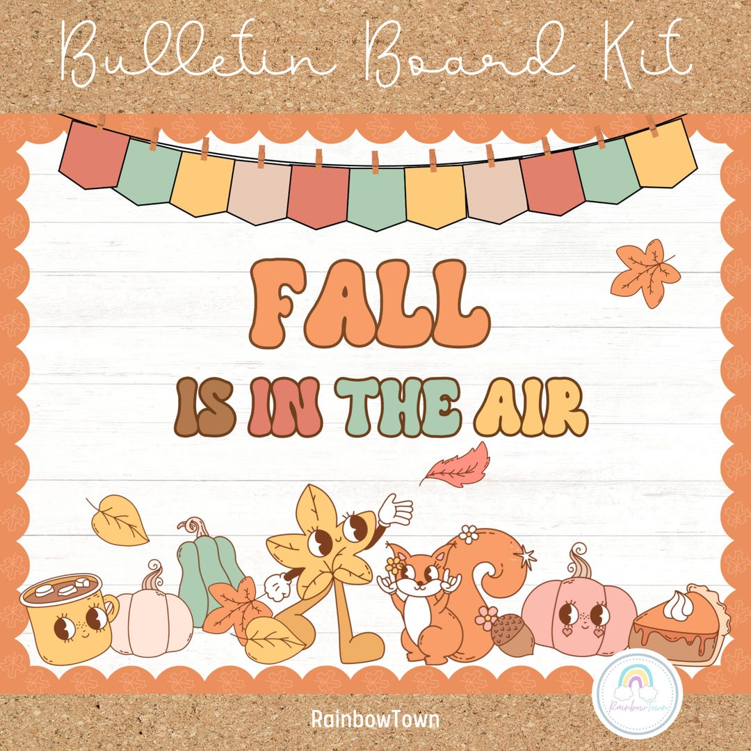 Groovy Fall Bulletin Board Classroom Decorations Printable - Etsy
