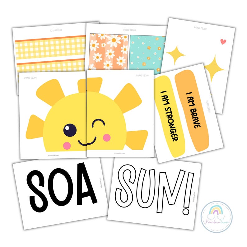 End of the Year Bulletin Board Kit Summer Sun Classroom Door Decor ...
