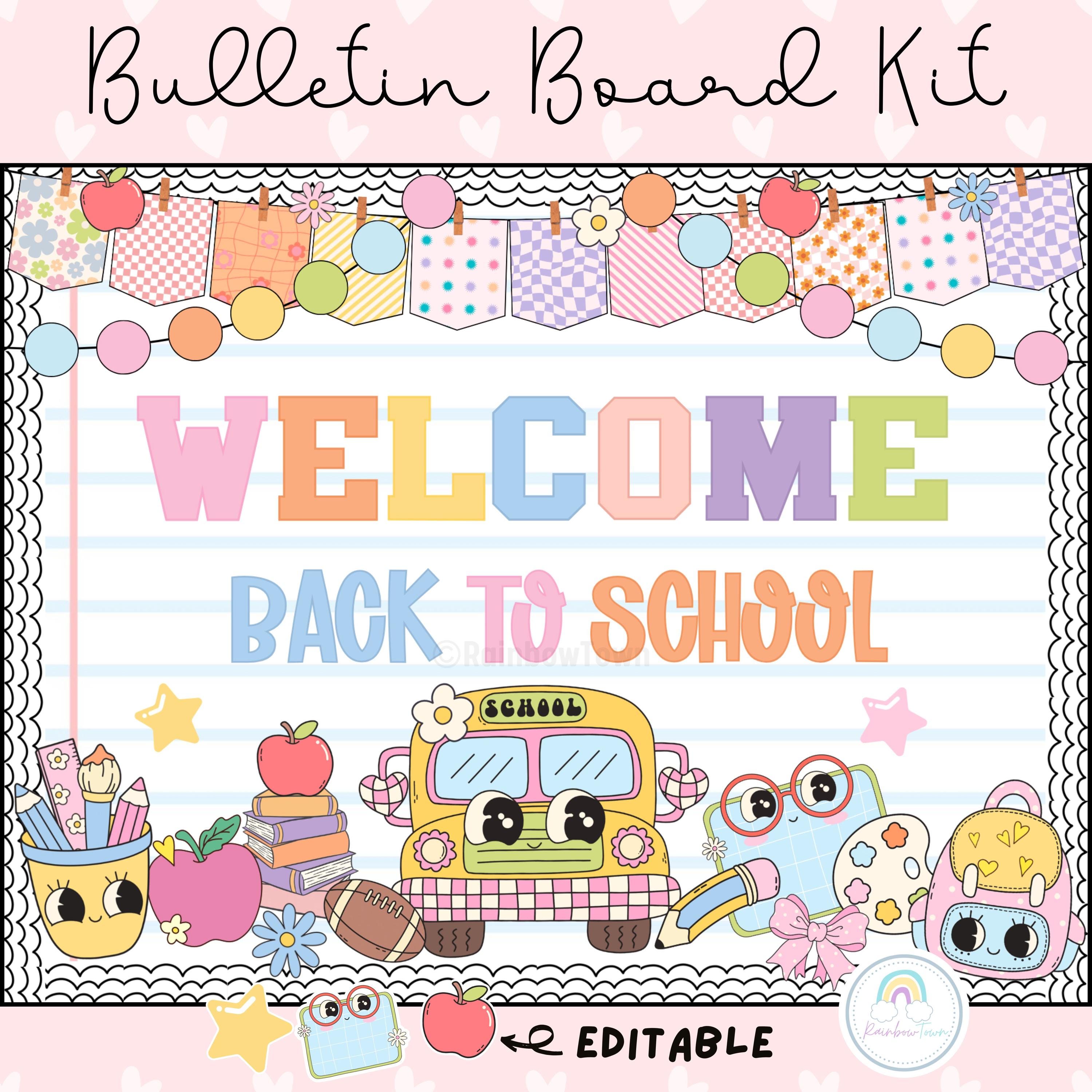 Retro Pastel Bulletin Board Kit Back to School Classroom Decor ...