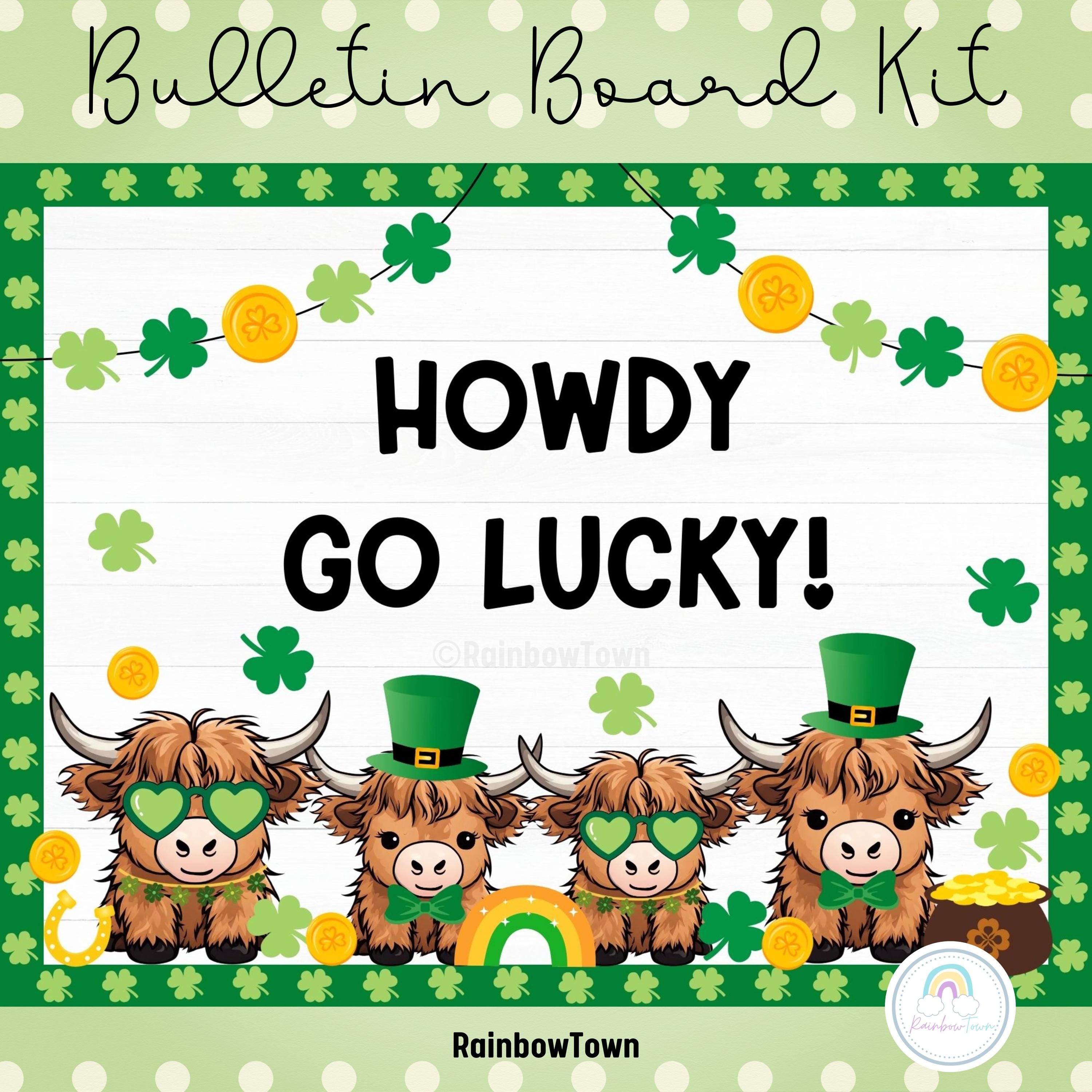 St.patrick's Day Bulletin Board Highland Cow March Classroom Decor ...