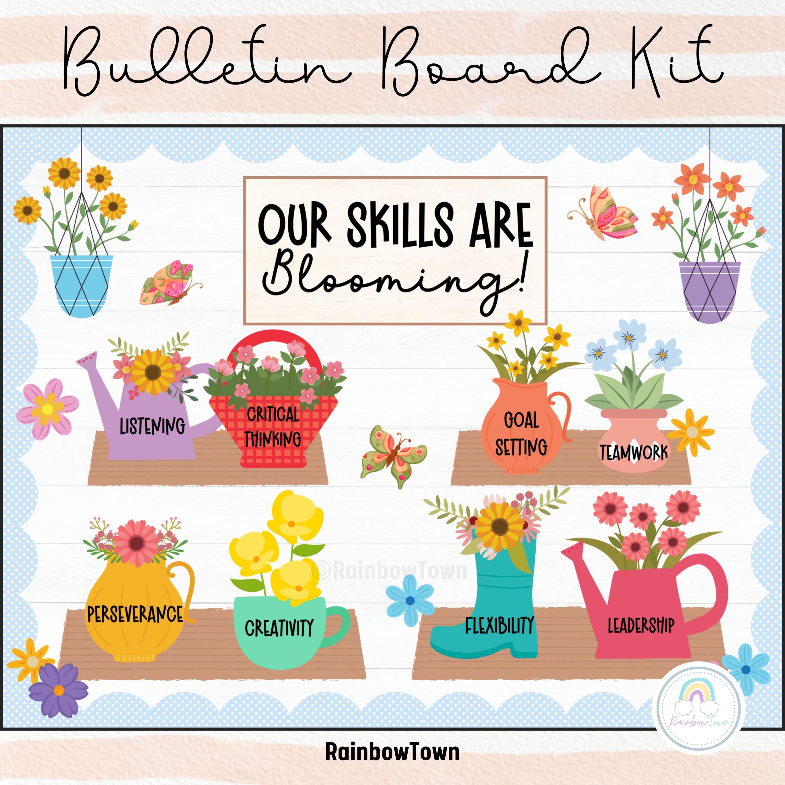 Spring Bulletin Board Kit Let Bloom Together Classroom Decor Printable ...