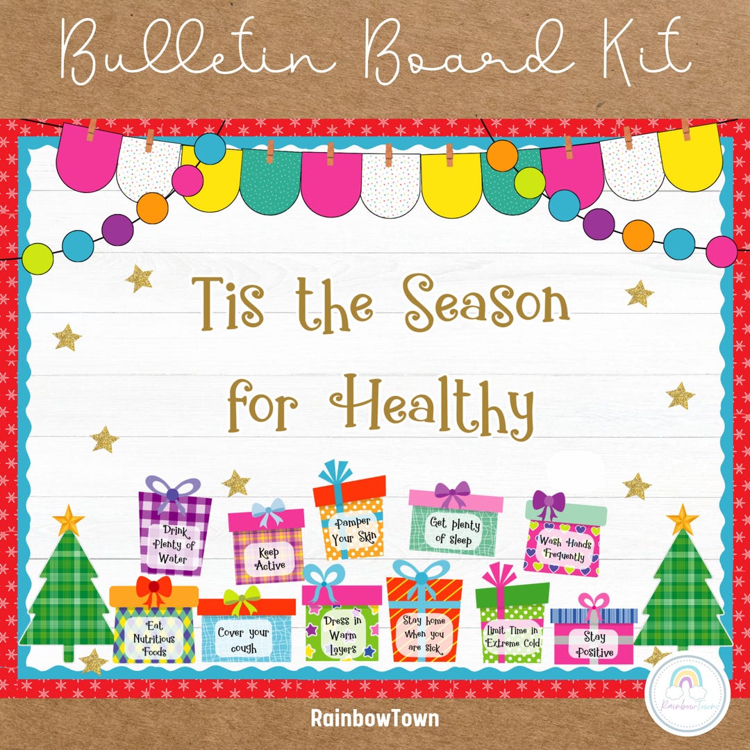 Christmas Healthy Habits Bulletin Board Kit Holiday Classroom ...