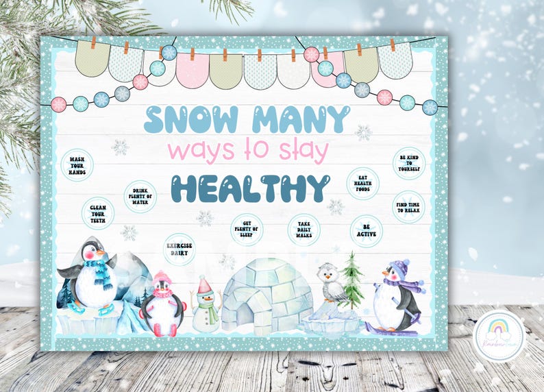 Winter Healthy Habits Bulletin Board Kit School Nurse Classroom ...