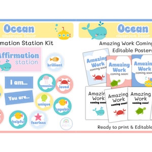 Ocean Pastel Classroom Decor Bundle Under the Sea Theme Decorations ...