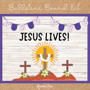 Resurrection Easter Bulletin Board Kit Classroom Decor Church Board ...
