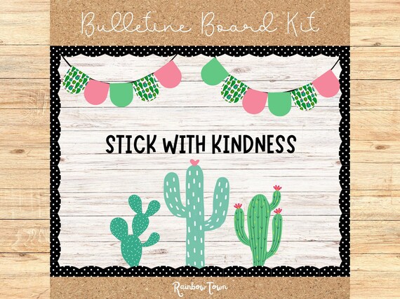 Cactus Bulletin Board Kit Summer Classroom Decoration - Etsy