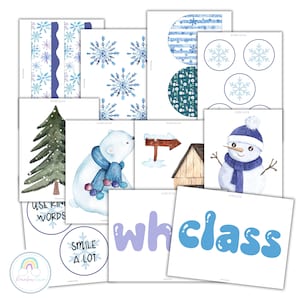 Winter Bulletin Board Kit Kindness Snowflakes Classroom Decoration ...