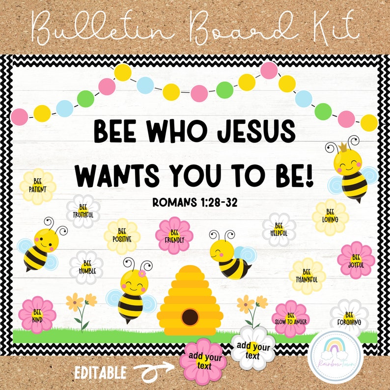 Bee Bulletin Board Spring Bulletin Board Kit Christian Bulletin Board ...