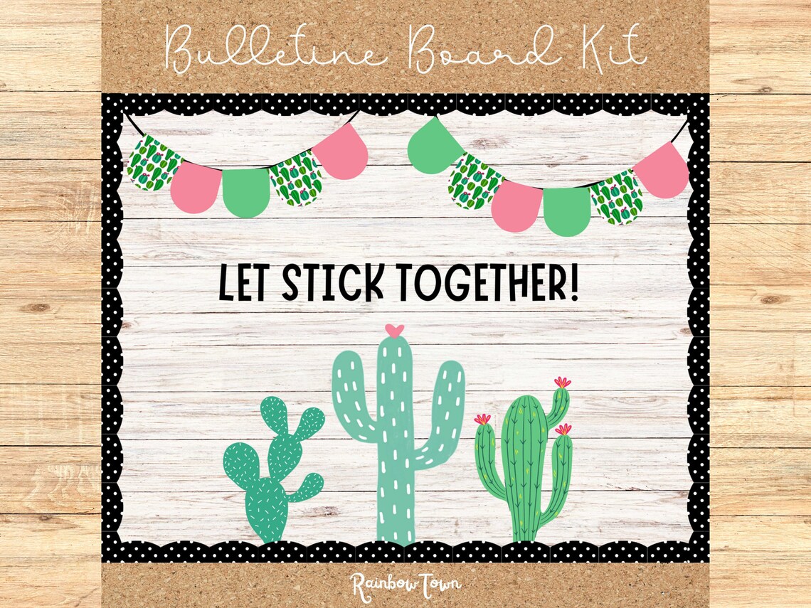 Cactus Bulletin Board Kit Summer Classroom Decoration - Etsy