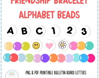Friendship Bracelet Bulletin Board Kit Alphabet Beads Classroom ...
