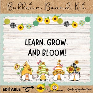 Gnomes Spring Bulletin Board Summer Bulletin Board Classroom Door Decor ...