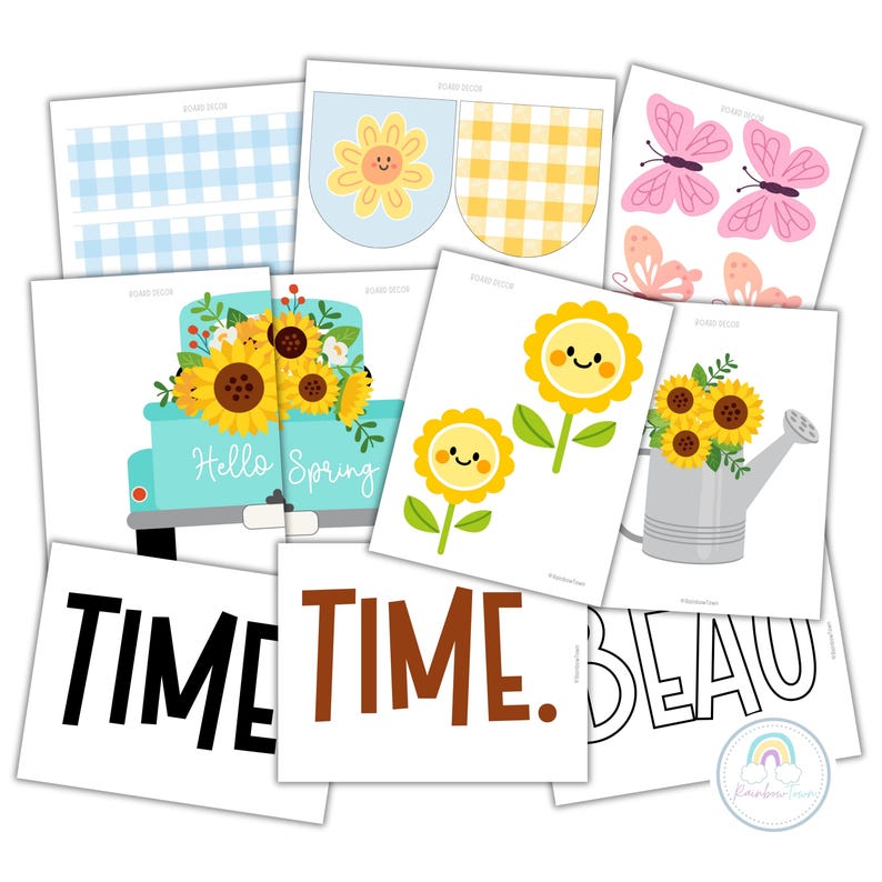 Spring Bulletin Board Kit Sunflower Religious Classroom Decor Printable ...