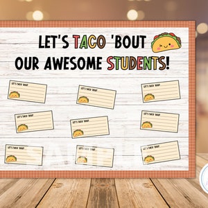 TACO Shout Out Bulletin Board Kit Student Appreciation Shout Out Card ...