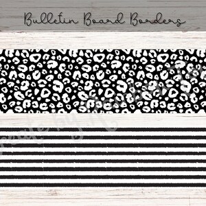 Black and White Bulletin Board Borders Kit Classroom Decor Printable - Etsy